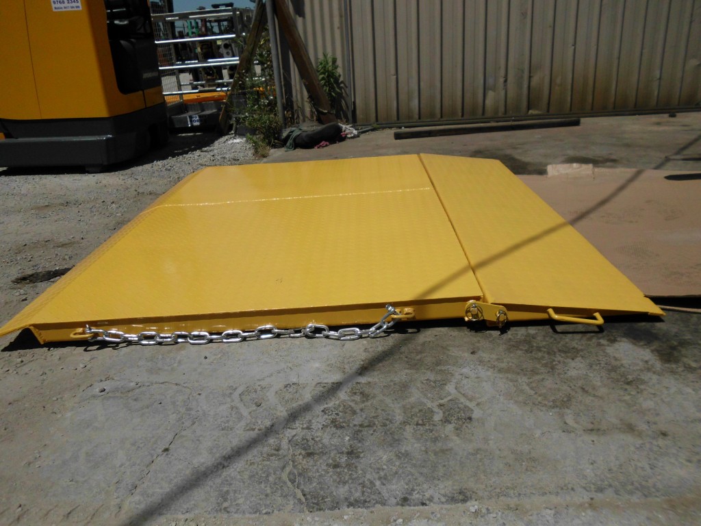 Forklift Flip Container Loading Ramp | Two Bay Forks